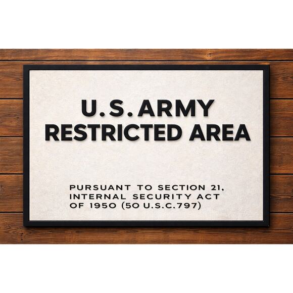 Custom | Art | Us Army Restricted Area Sign Warning Notice Military ...